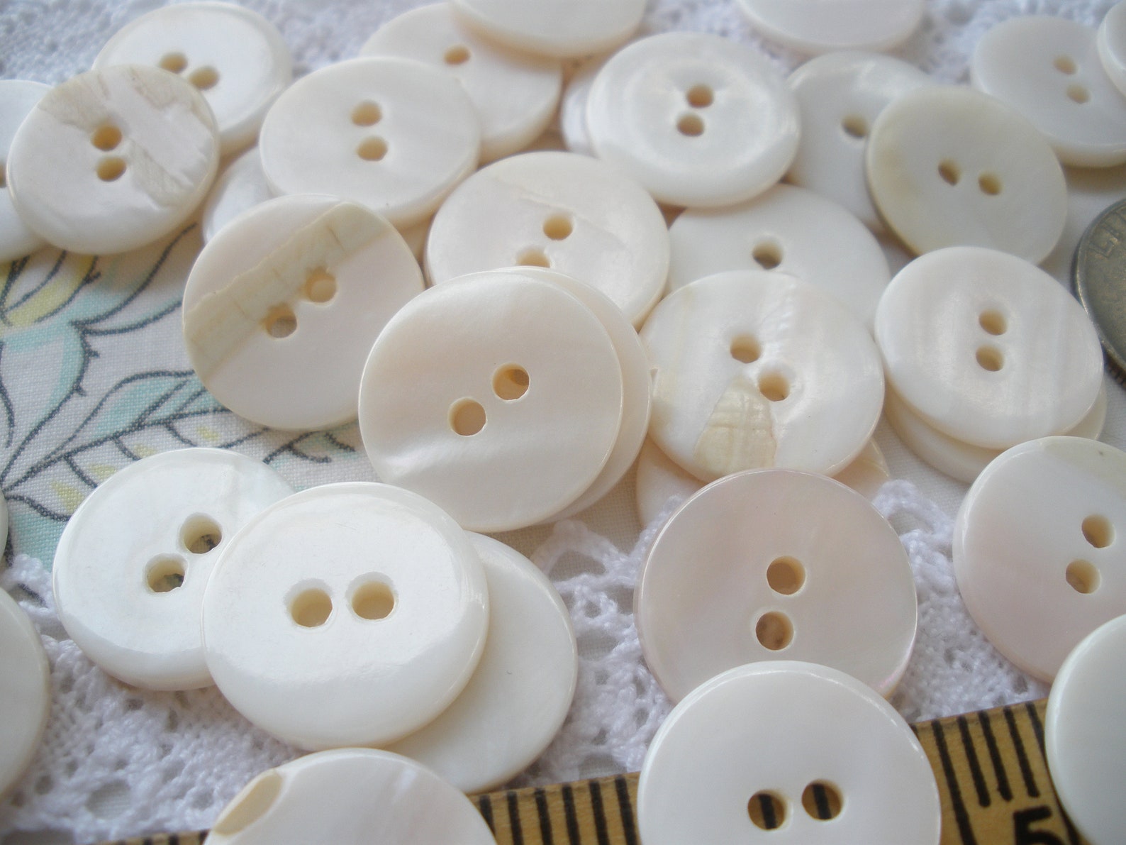 Palest Pink Cast Freshwater Shell MOP Buttons 28L 11/16 | Etsy