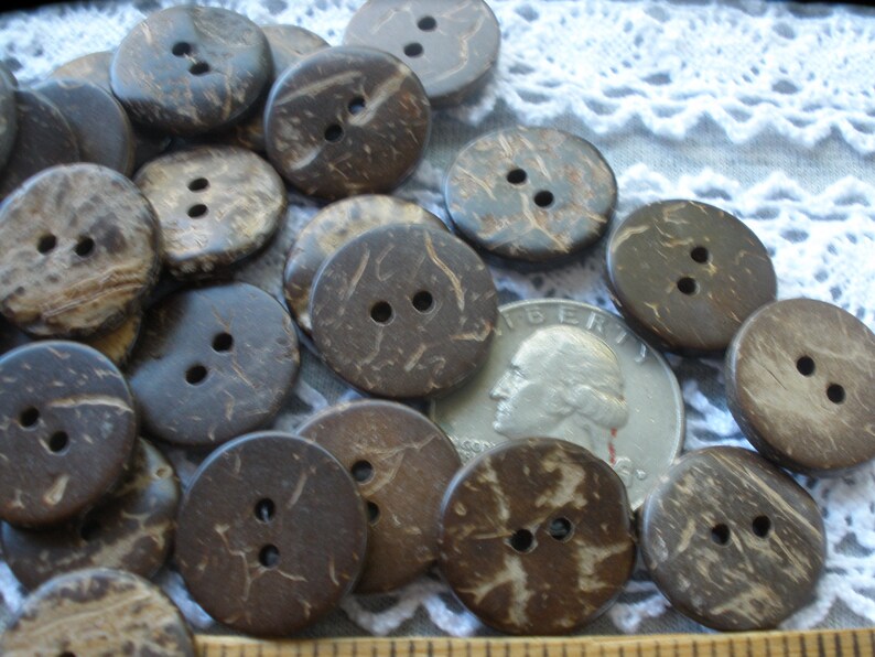 Dark Brown Flat Coconut Shell Buttons 17MM 28L 11/16 - Etsy