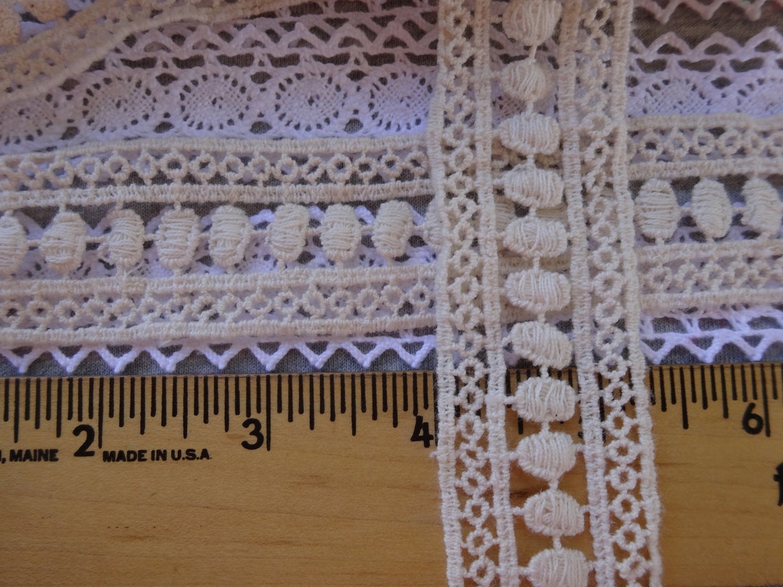 Natural Color Tatted Look Lace Trim 1.25 Straight Edges - Etsy