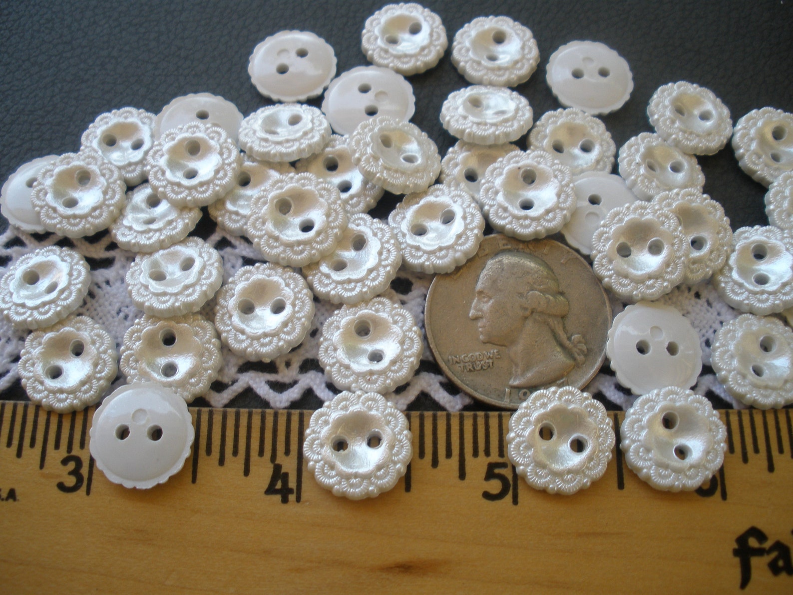 Faux Pearl Finish Fancy Pattern Buttons Plastic 1/2 Size | Etsy