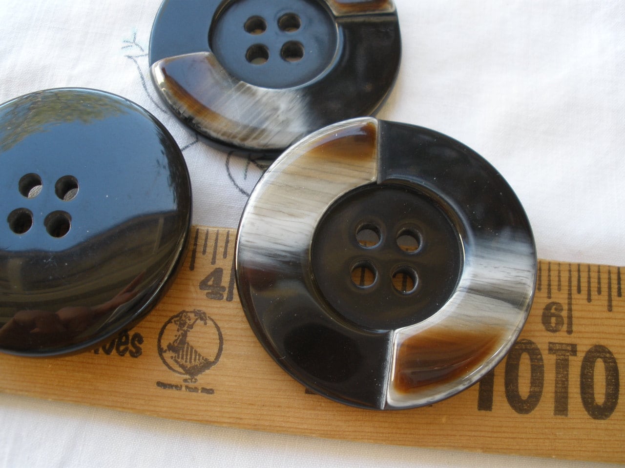 44MM Iridescent Ivory White & Smoke Coat Buttons Extra Large | Etsy