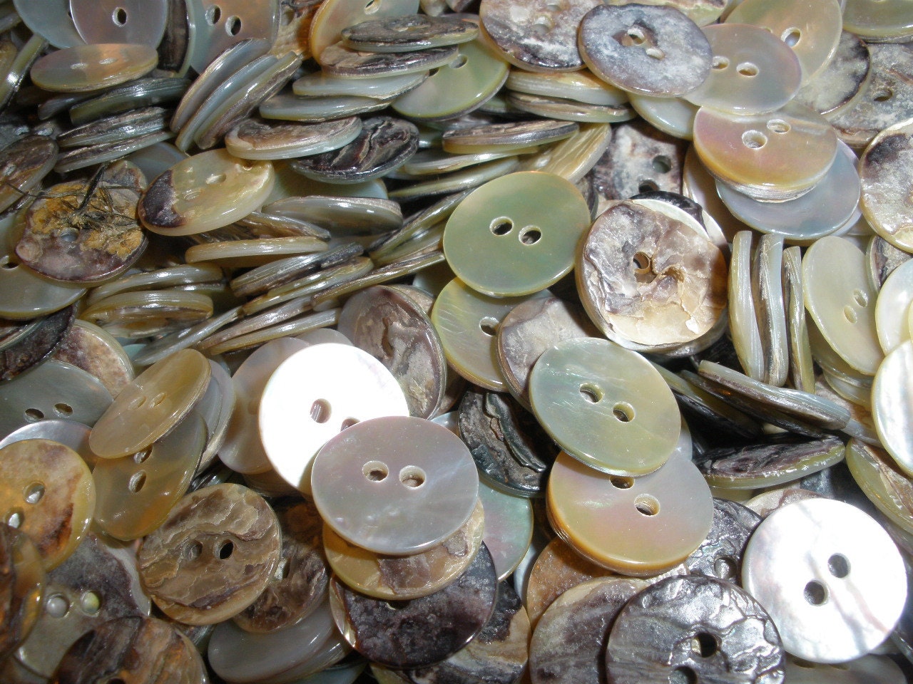 Bulk MOP Shell Buttons Natural 13mm 20L 1/2" Pearly White Agoya 2 Hole ...