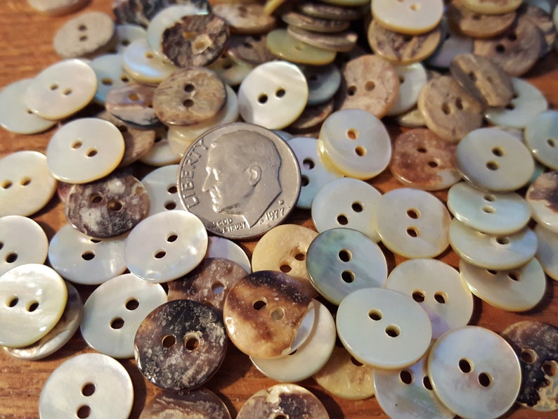 Bulk MOP Shell Buttons 11MM 18L 7/16" Pearly White Agoya 2 Hole Sew on ...