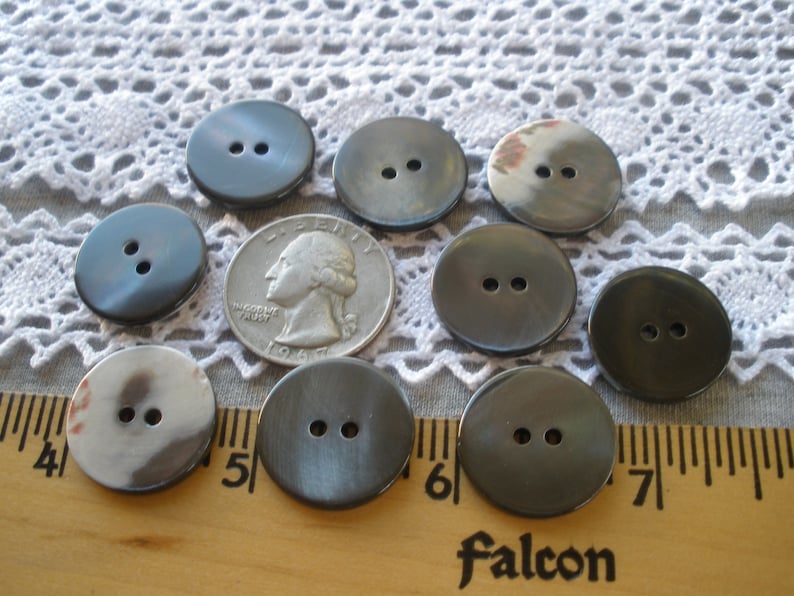 Thick Gray Smoke Trocas Shell Buttons 20mm 32L MOP Sewing 2 - Etsy