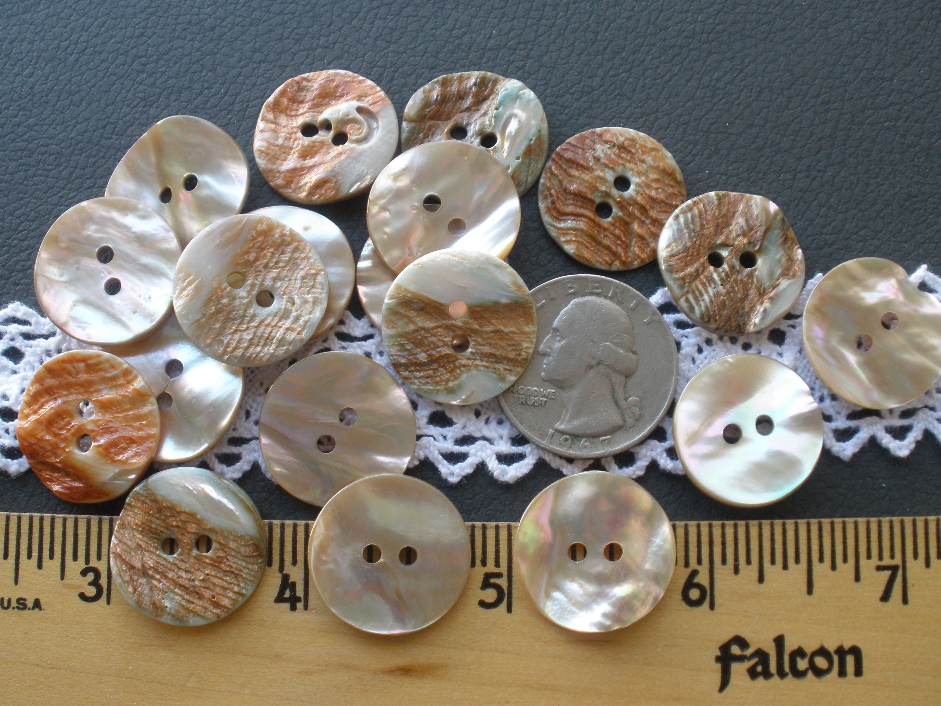 20MM Red Abalone Shell Buttons Natural 13/16 inch 32L Pearly rose ...