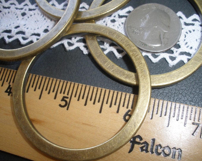 45MM ID 55MM OD Metal Flat O Rings Antique Brass Color Round 1 13/16 ...