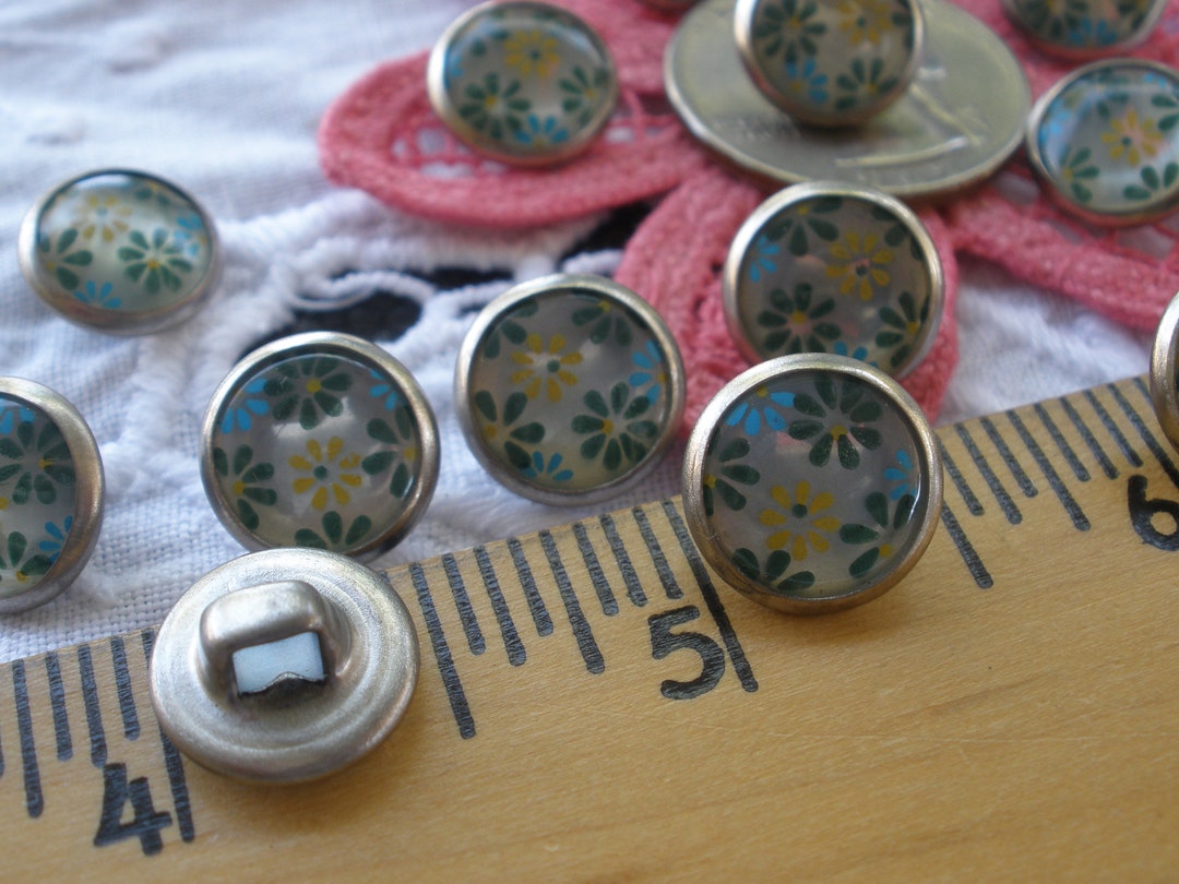 11MM Western Shirt Buttons Floral Pearl Snap With Silver Tone Metal ...