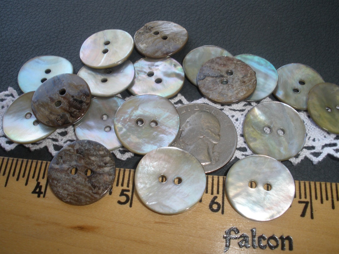 Pearl Smoke Real Shell Buttons MOP Natural 20mm 13/16" Buttons Size 32L ...