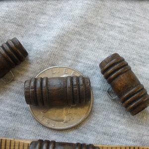 Wood Barrel Toggle Coat Buttons Walnut Brown 7/8 36L 22MM Retro Vintage ...