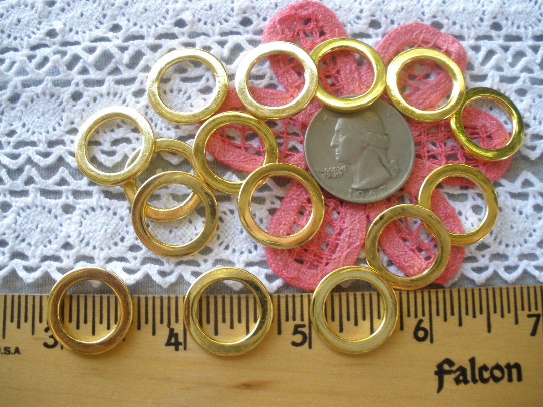 18MM OD / 13MM ID Small Metal Flat Cast O Rings Gold Tone Round 1/2 ...