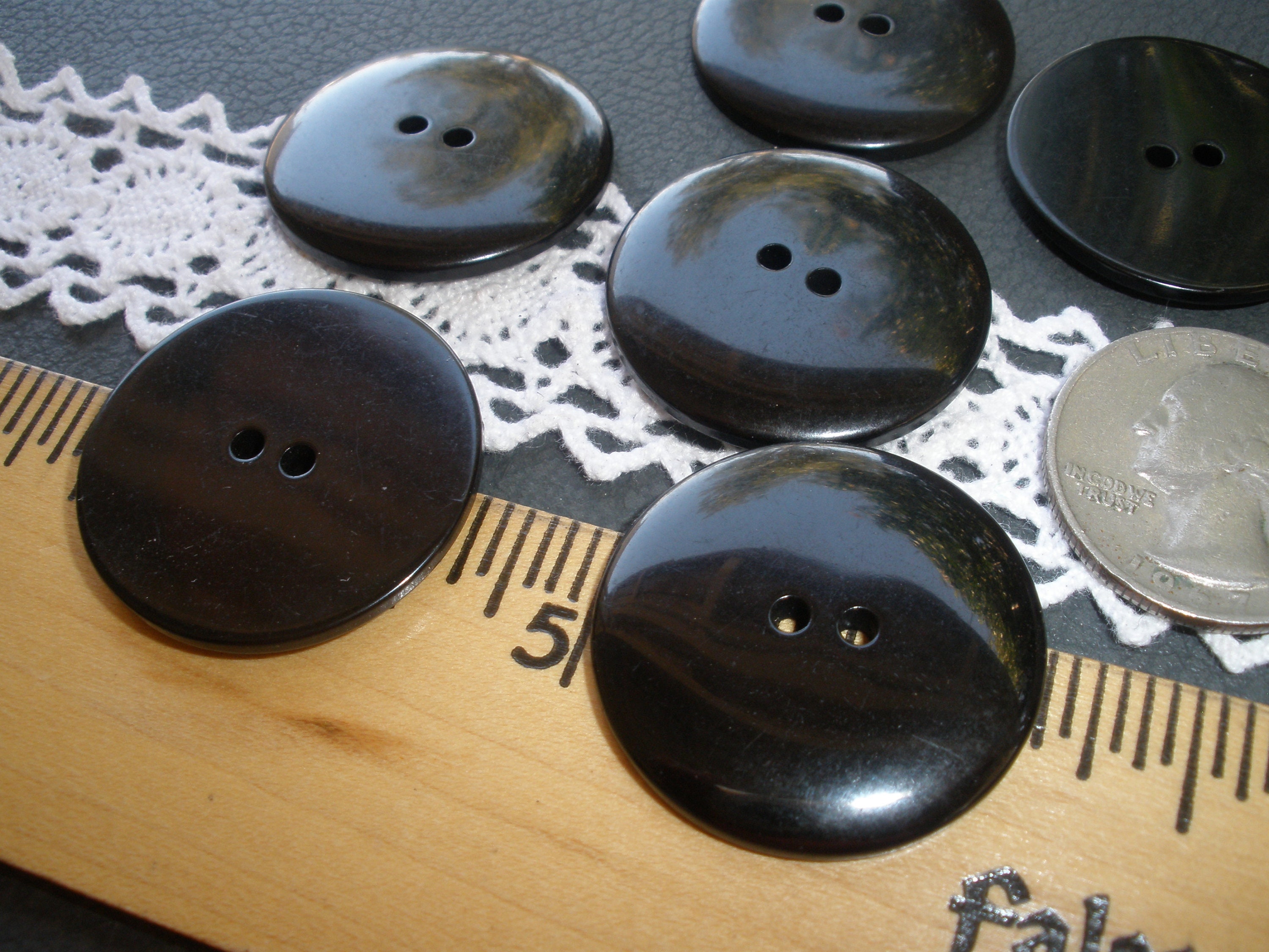 Cool Vintage Basic Black Buttons 9 Coat size 28MM Plastic 1 | Etsy