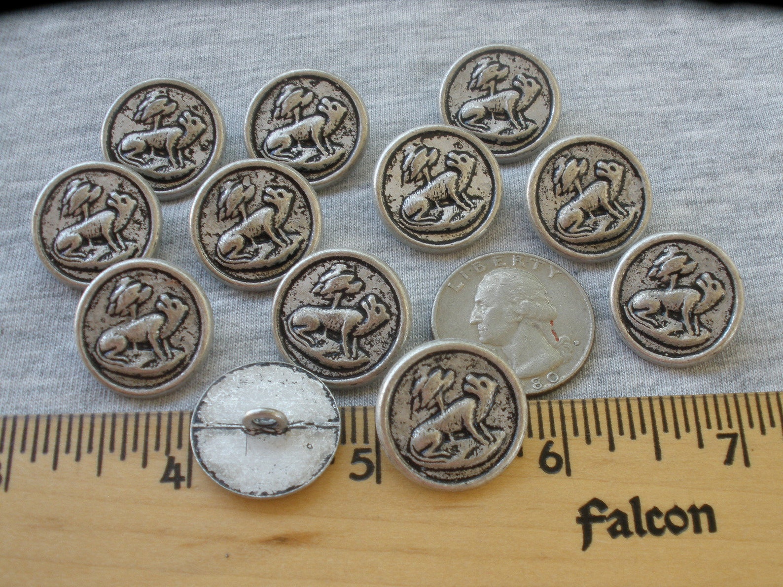 Fox in Forest Pewter Color Metal Shank Buttons Size 32L - Etsy