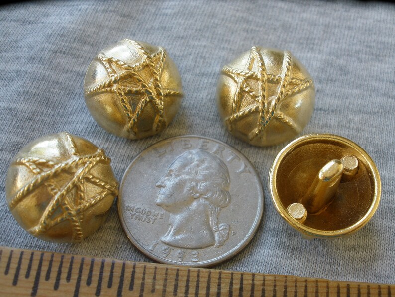 Textured Abstract Metal Gold Dome Shank Buttons 28L (11/16" 17MM) Matte ...