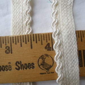 Cream Double Gimp Cord Twisted Piping Trim 3/8" Woven Cotton Tape 3/16 ...
