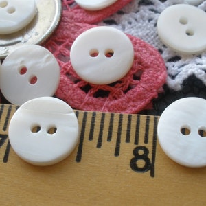 Thick Freshwater Shell MOP Buttons Pearl Milk White 20L 1/2" 13MM 2 ...