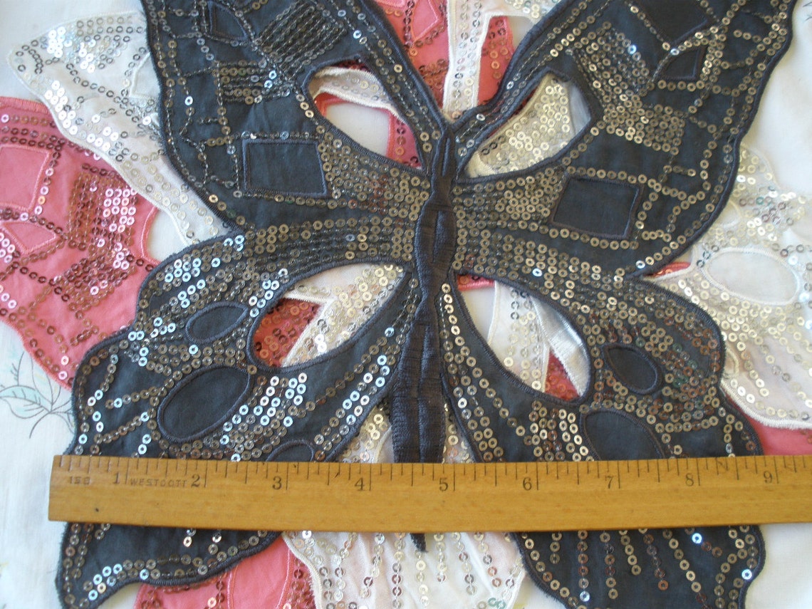 Sequin & Embroidered Butterfly Applique 10.25 X - Etsy