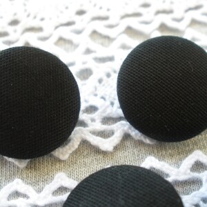 Tuxedo Buttons Black Textured Fabric Cover Buttons 3/4 Cloth Covered ...