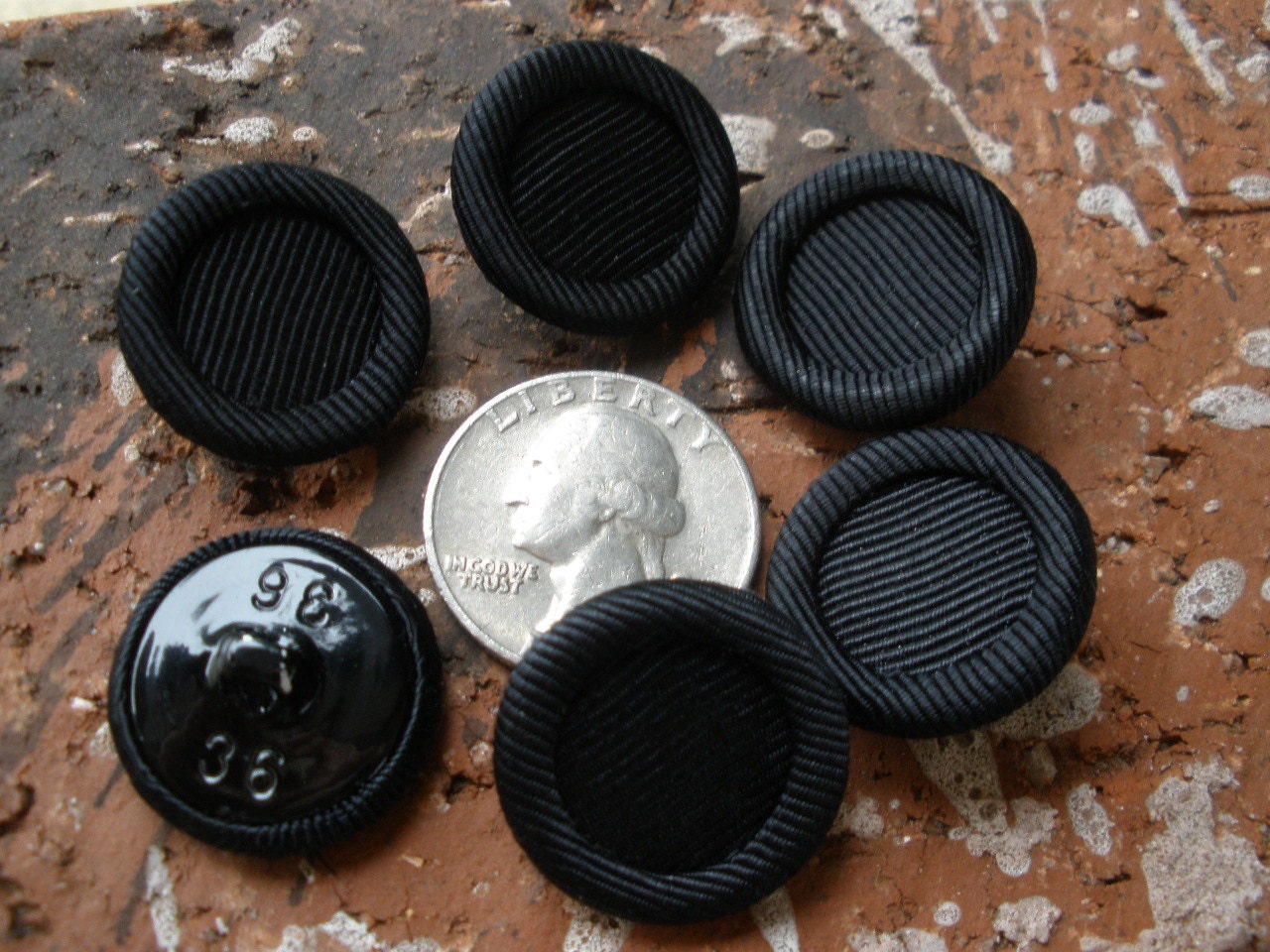 Fancy Black Textured Cloth Covered Buttons Halo Shank 36L 23MM 7/8 ...