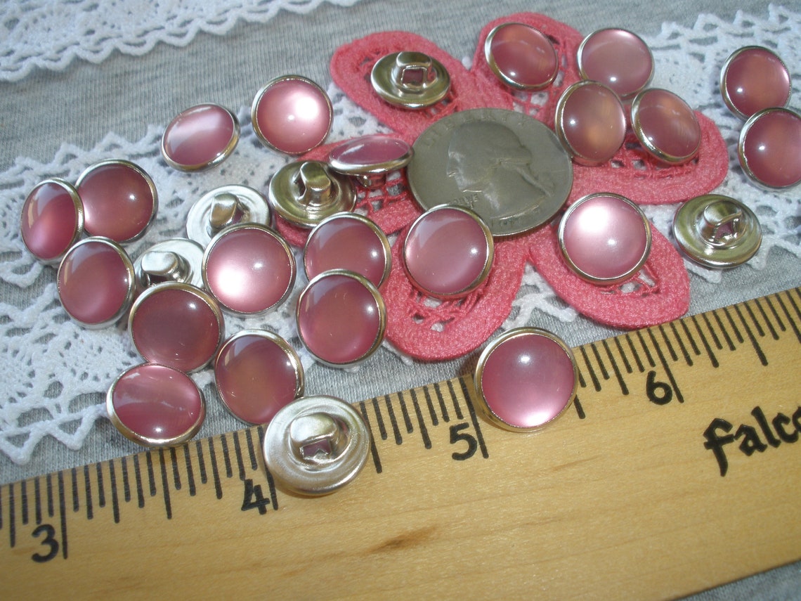 13MM Western Shirt Buttons Pink Pearl Snap With Silver Tone - Etsy