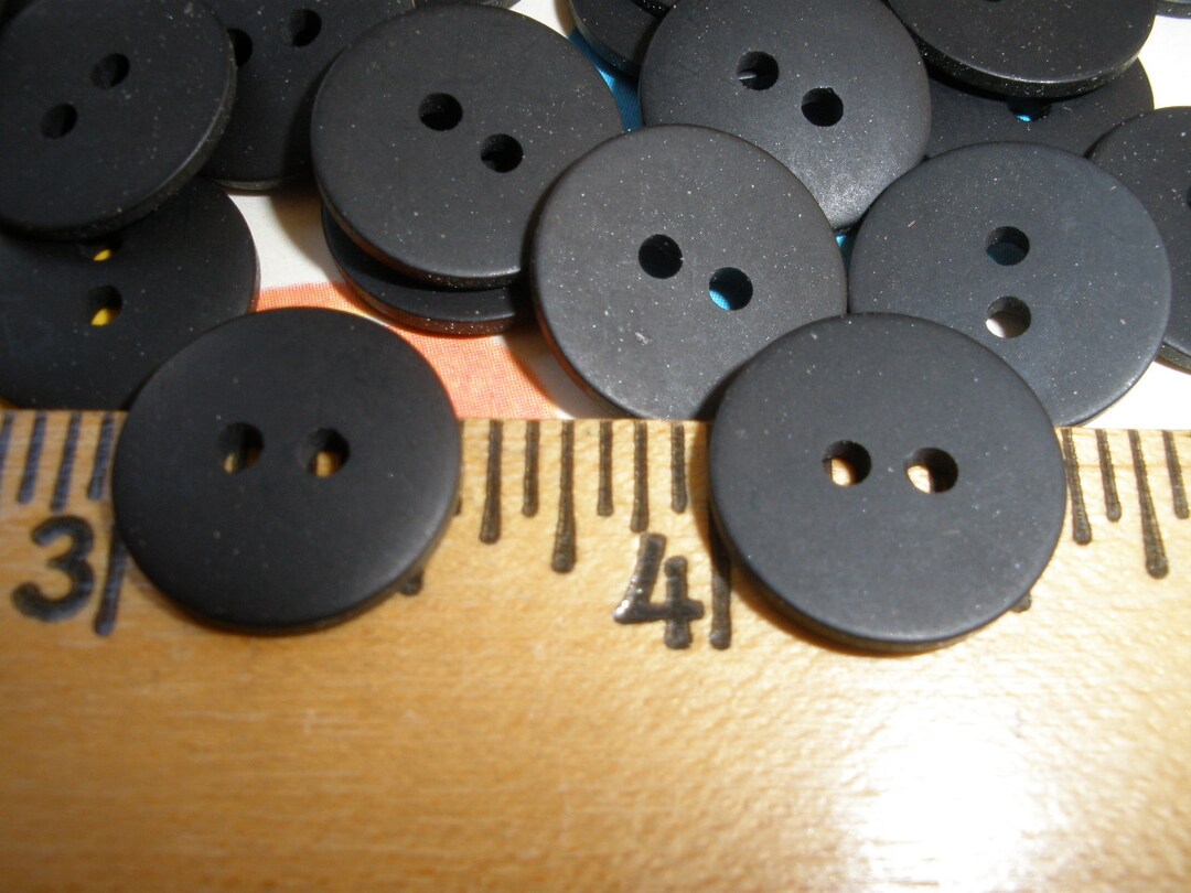 15MM Matte Black Buttons 48 Plastic 5/8" 24L 2-hole Sew on Sewing ...