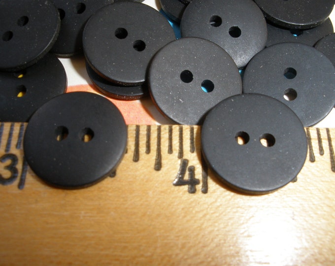 15MM Matte Black Buttons 48 Plastic 5/8" 24L 2-hole Sew on Sewing ...