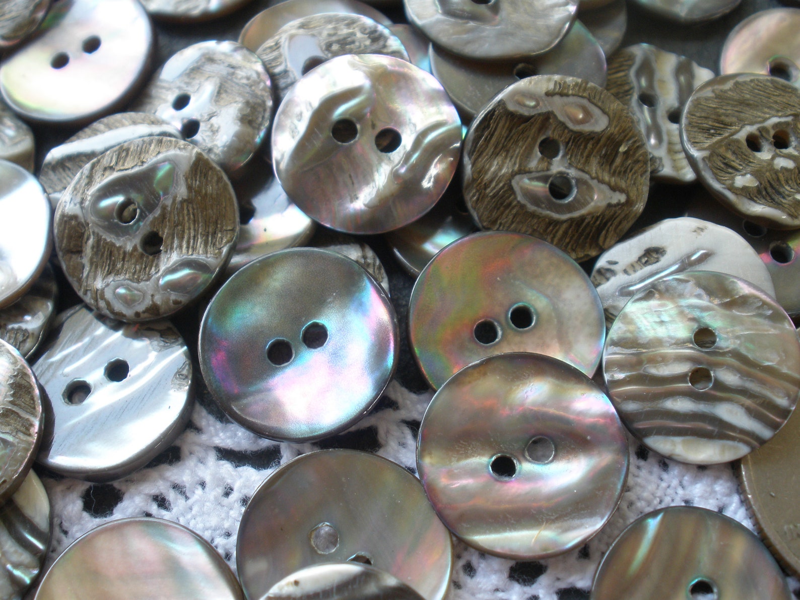 Rainbow Smoke Real Shell Buttons 24L 15mm Natural Abalone MOP - Etsy