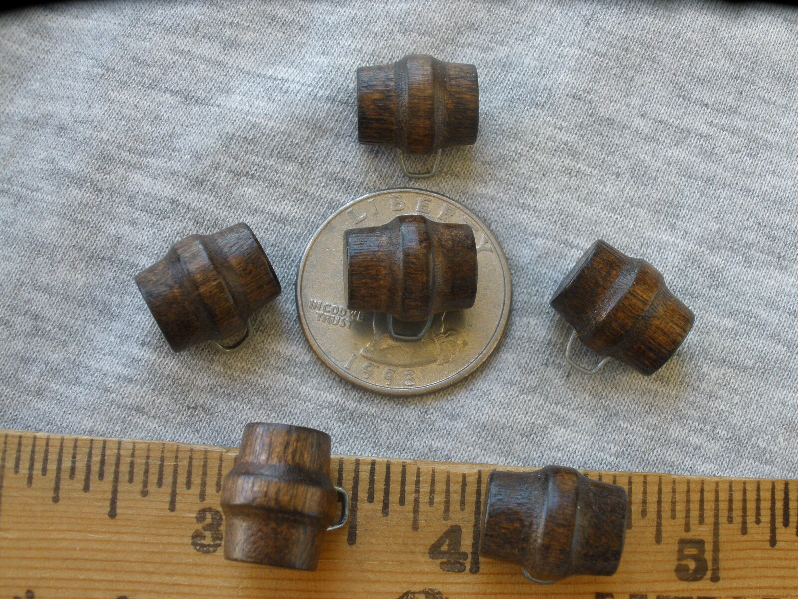 15MM Wood Barrel Toggle Coat Buttons Walnut Brown 5/8 | Etsy