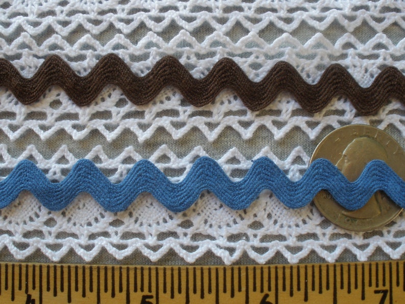 Yale Blue or Seal Brown Vintage Cotton Ric Rack Trim Choose - Etsy