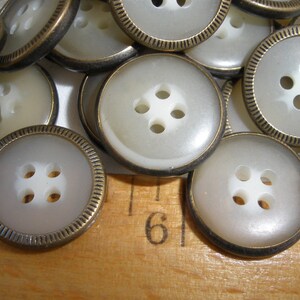15MM Metal Rim Buttons 24L 5/8" Etched Antique Brass With Plastic Style ...