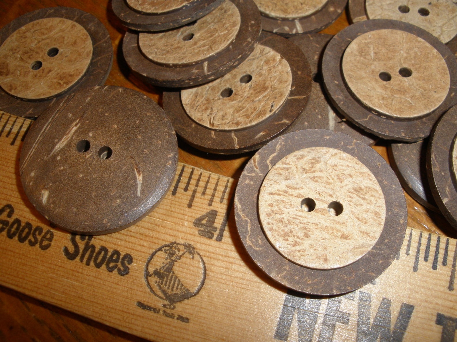 28MM Stacked Coconut Shell Buttons 2 Hole Sew on 13 Each 44L 1 - Etsy