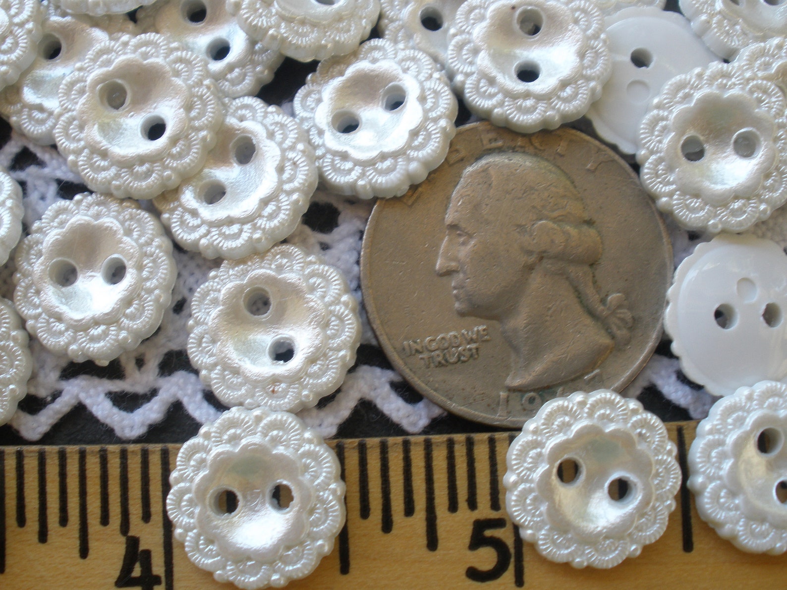 Faux Pearl Finish Fancy Pattern Buttons Plastic 1/2 Size | Etsy