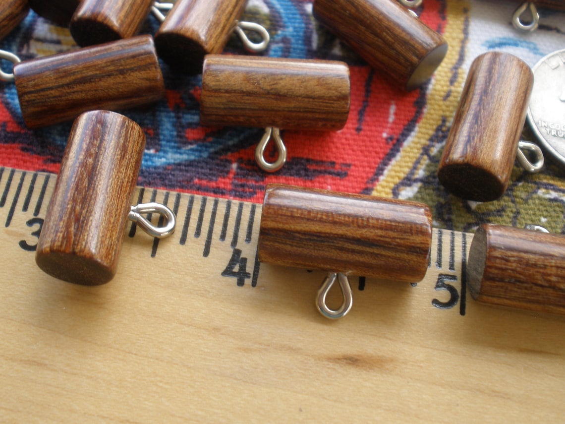 19MM Polished Wood Barrel Toggle Coat Buttons Maple Cherry Brown 3/4 ...