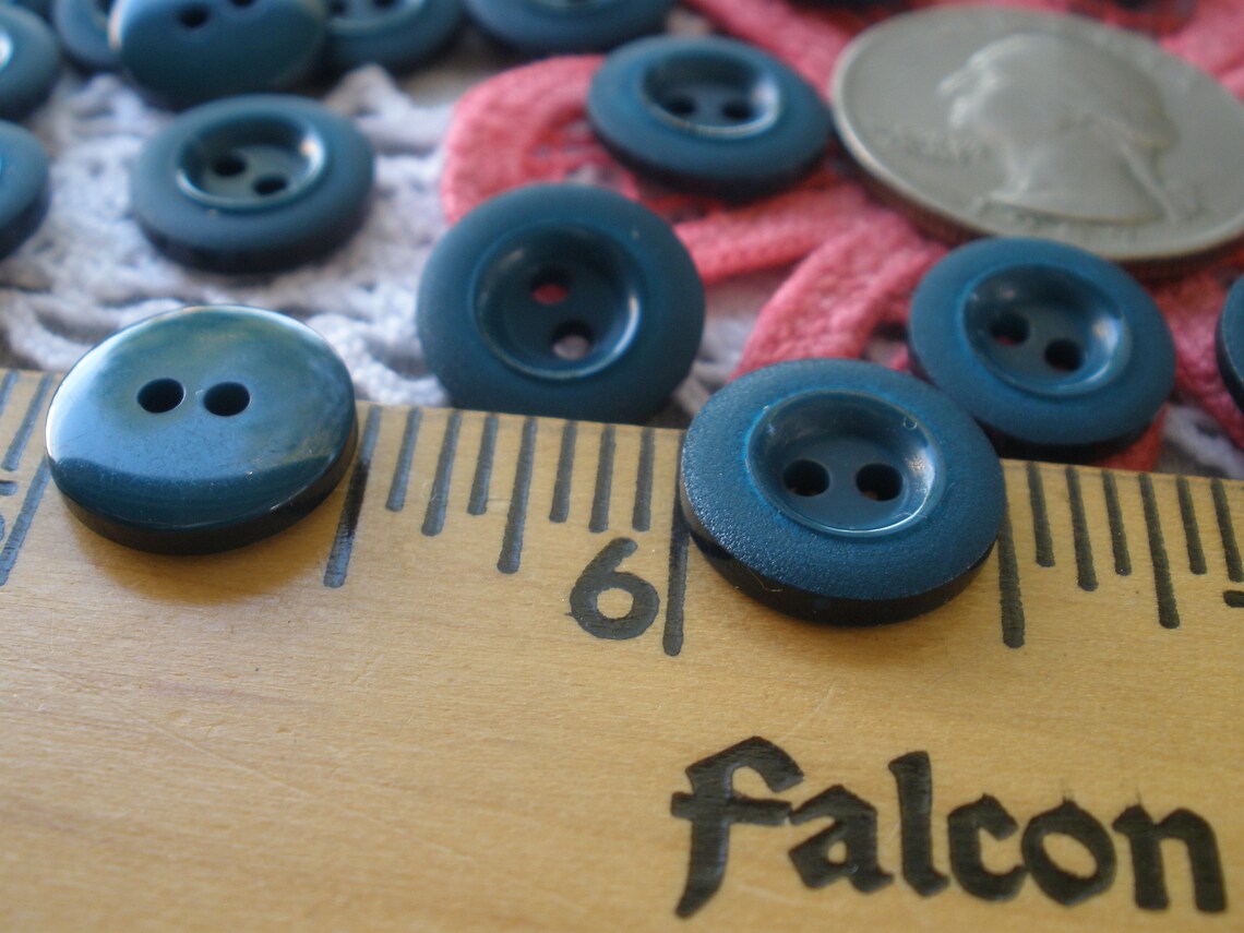 Cool Vintage Teal Blue Textured Plastic Buttons 1/2 Size - Etsy