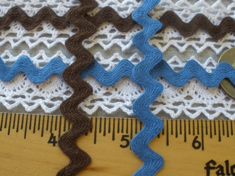 Yale Blue or Seal Brown Vintage Cotton Ric Rack Trim Choose - Etsy