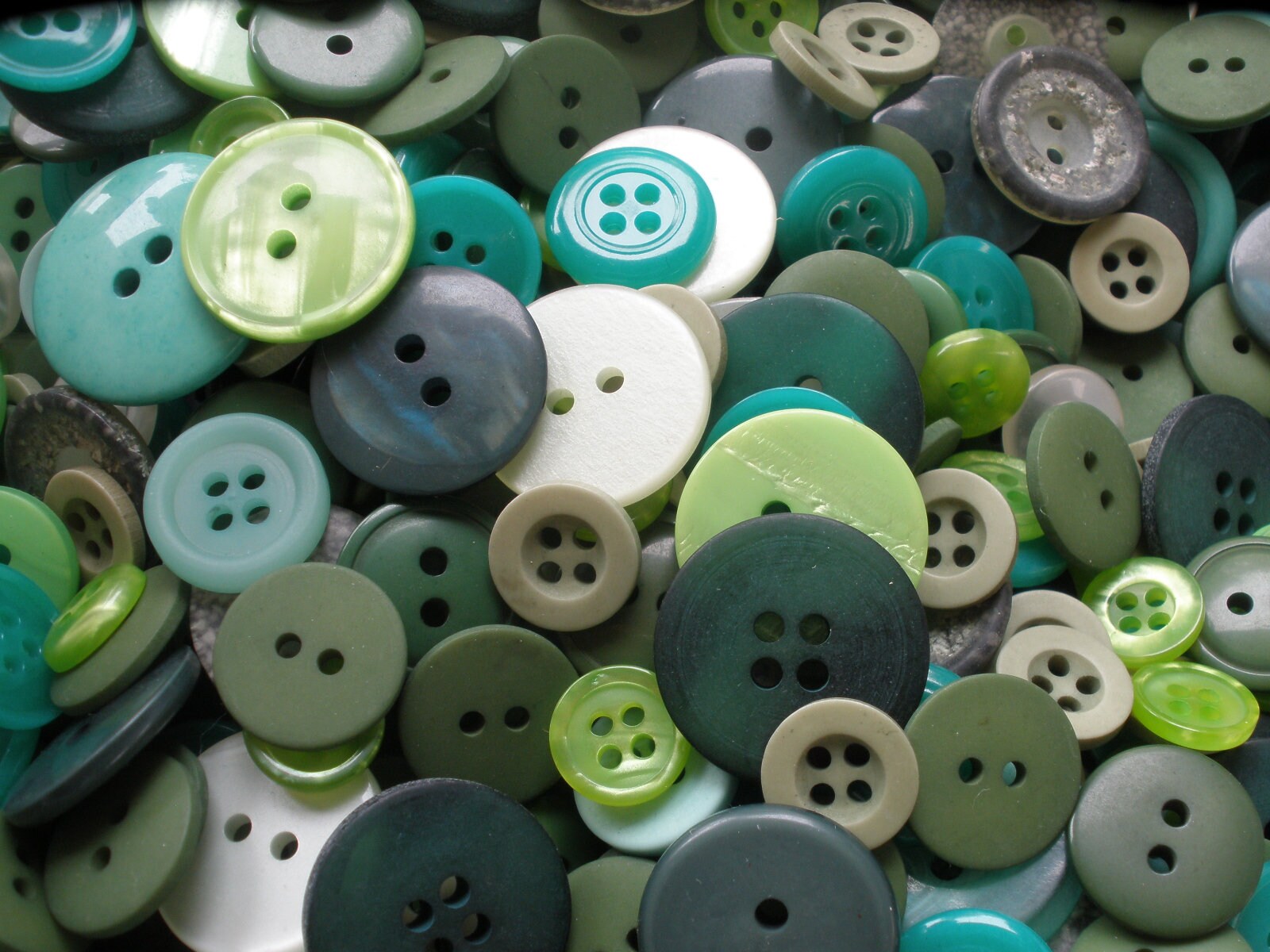 Over 200 Green Buttons assorted sizes and shades plastic 11mm | Etsy