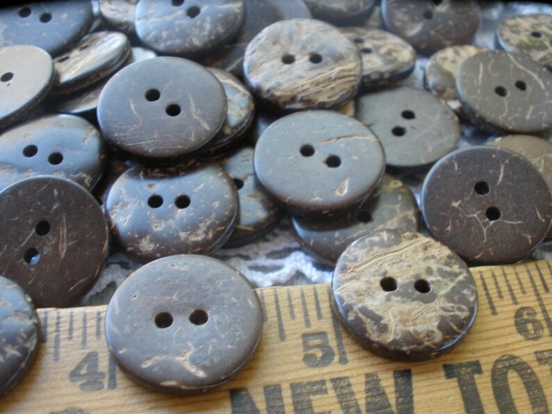 Dark Brown Flat Coconut Shell Buttons 17MM 28L 11/16 - Etsy
