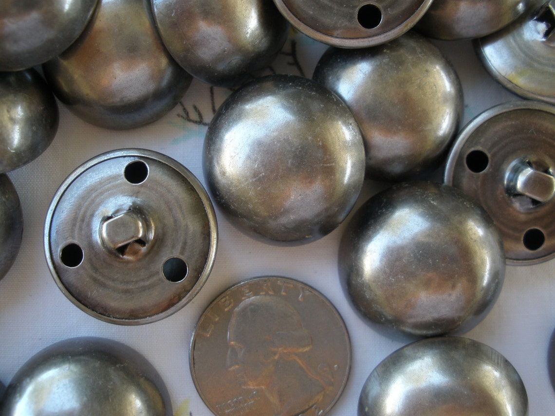 Antique Silver Buttons Hollow Dome Shank Size 40L (1" 25mm) Coat Blazer ...