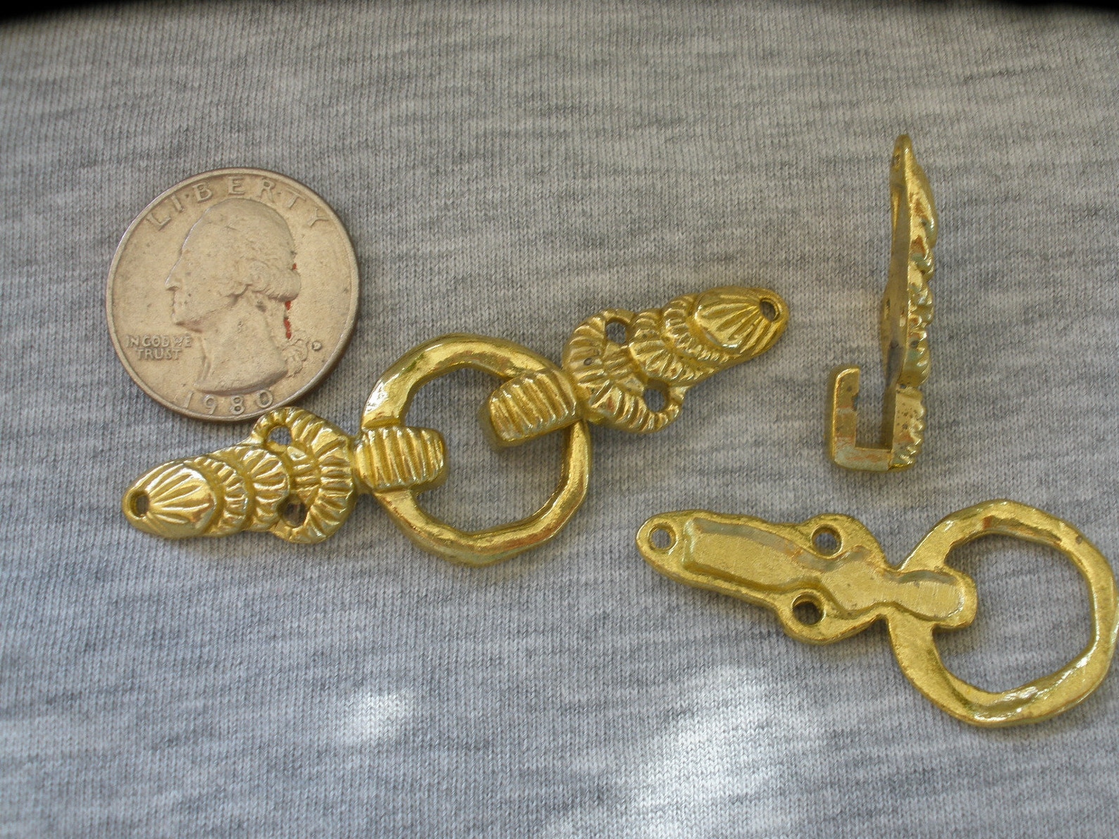 Vintage Sweater Clasp Gold Color Hook and Loop Coat Closures 1 | Etsy