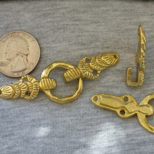 Vintage Sweater Clasp Gold Color Hook and Loop Coat Closures 1 Set Sew ...