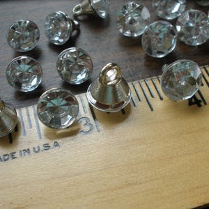 Diamond Cut Acrylic Rhinestone Buttons 9MM or 10mm Faceted Clear ...