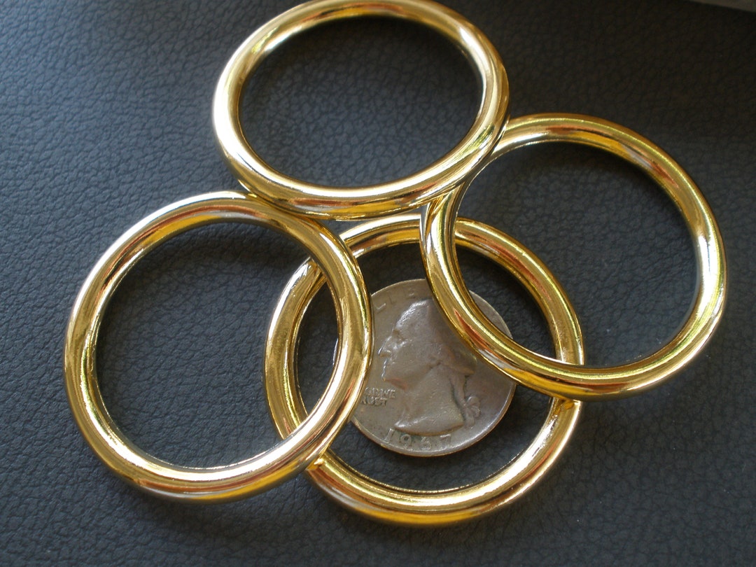 Gold Color Metal O Rings Round 33MM 1.25" Opening 43mm Buckle 4 Pieces ...