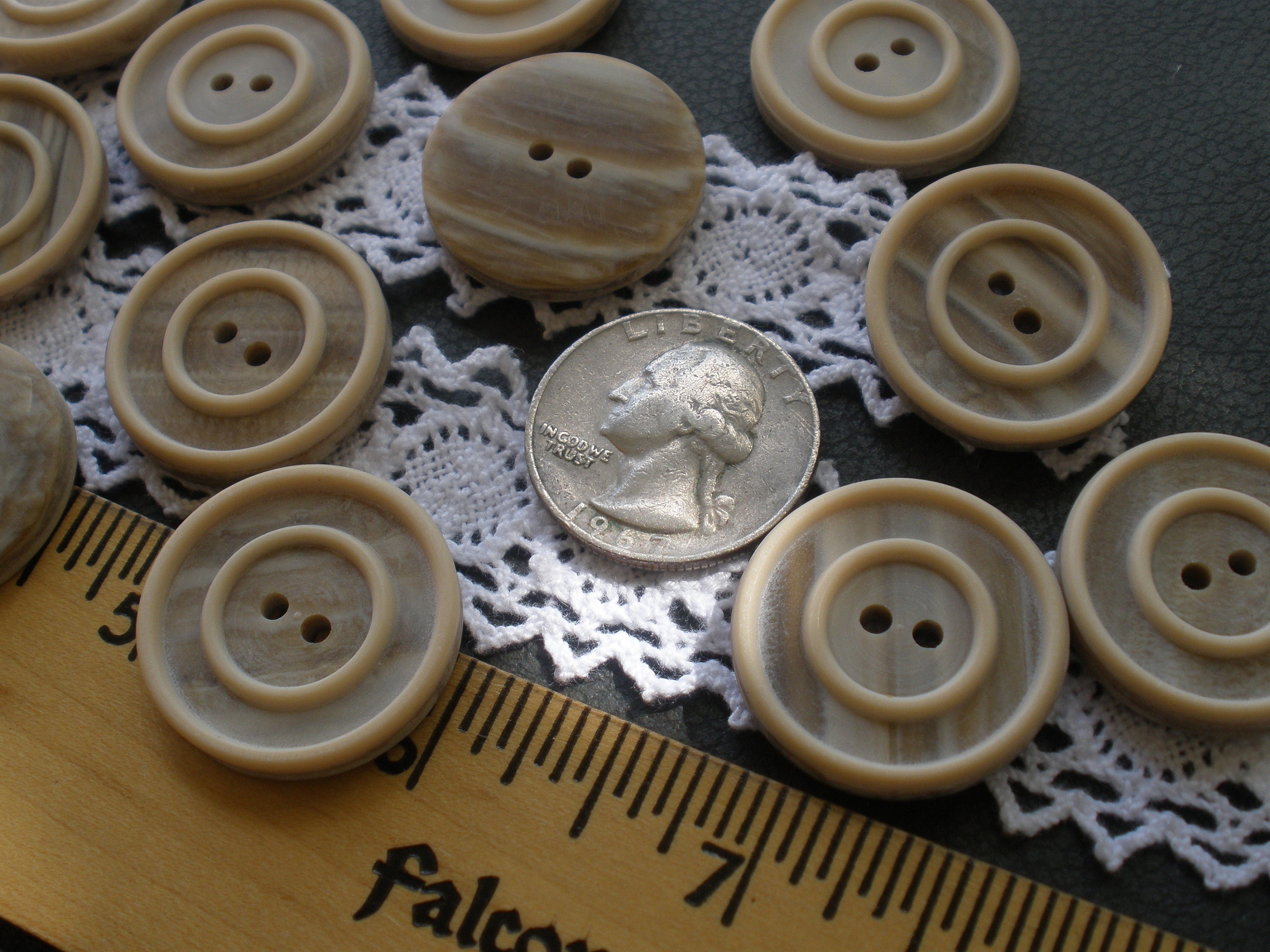 One Inch Buttons plastic taupe beige cream rings 40L 25mm 18 | Etsy