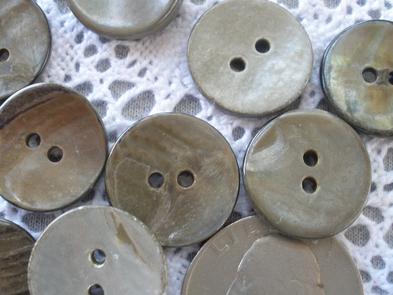 Gorgeous Silver Gray Brown Mussel Shell Buttons 17MM 28L | Etsy