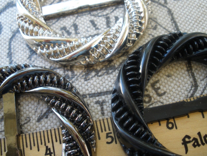Steampunk Buckle Variety Textured Matte Black Silver & Gunmetal Gray ...