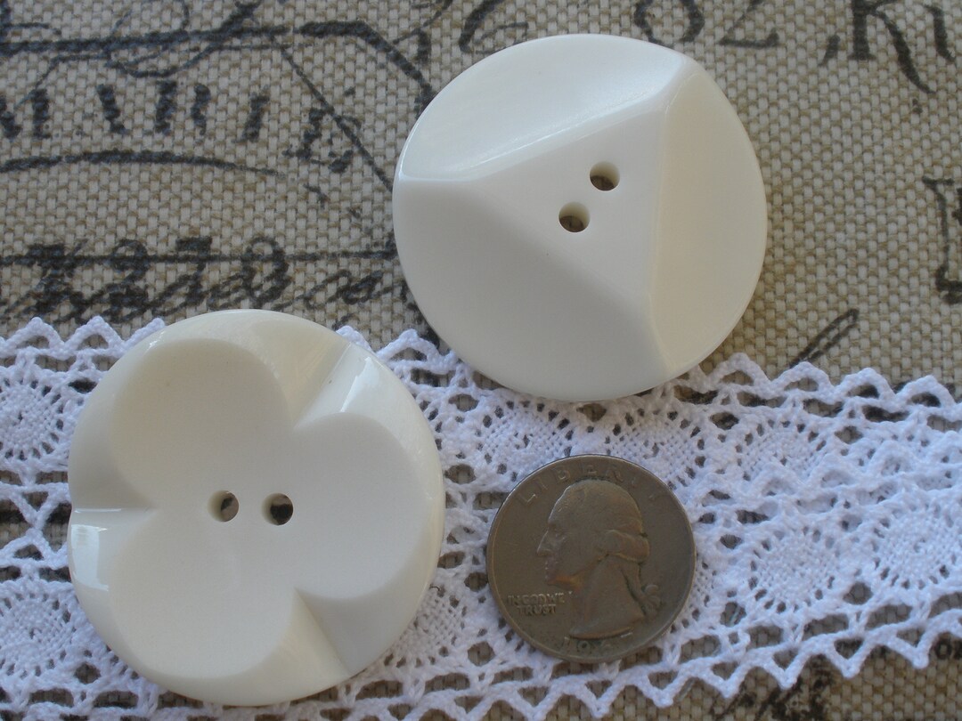 44MM Ivory Off-white Coat Buttons Extra Large 70L 1.75" Sew on 2 Hole ...