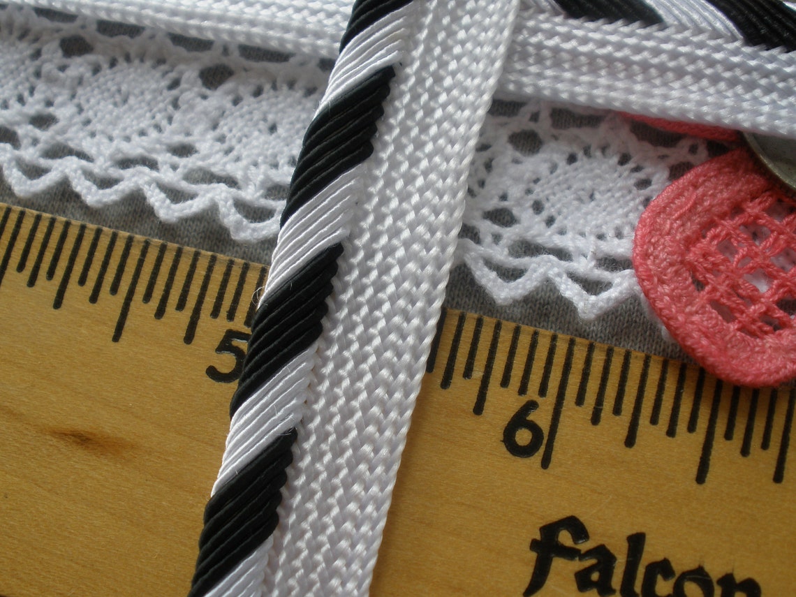 Cool Black / White Stripes Piping Trim Edging Gimp Dolls | Etsy