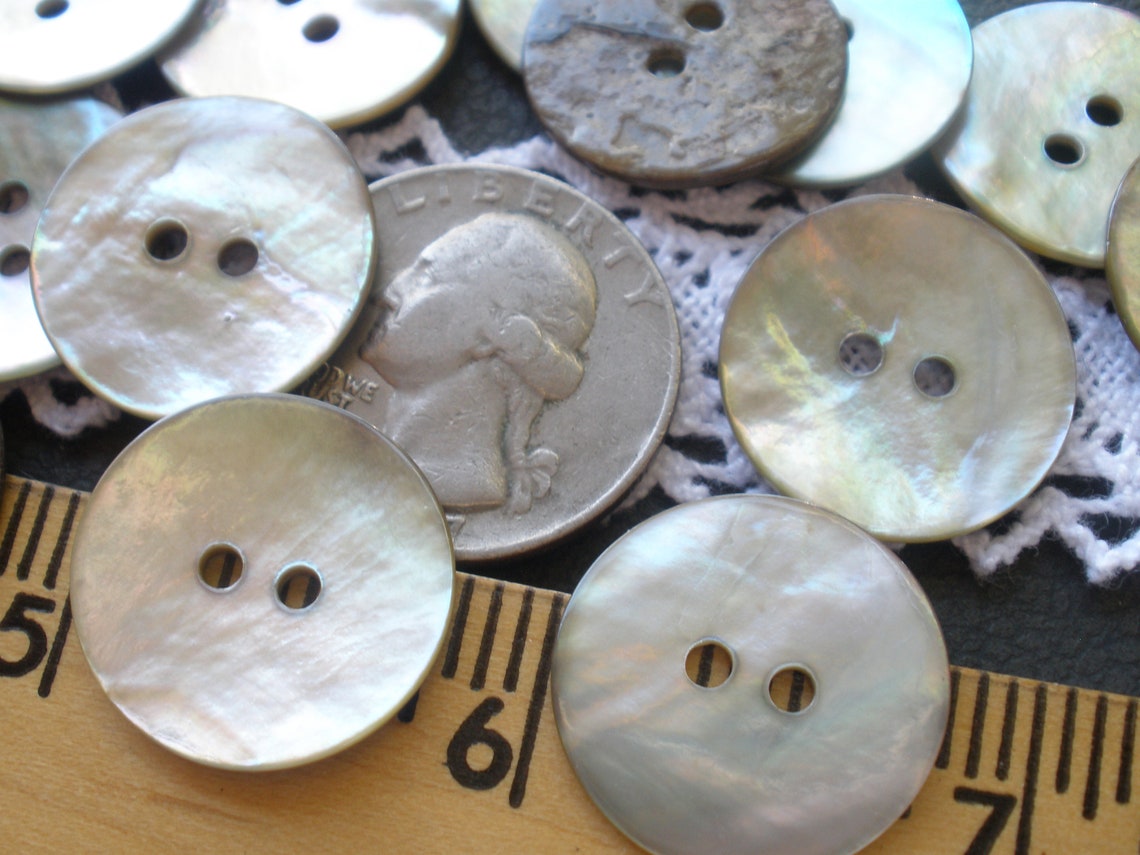 Pearl Smoke Real Shell Buttons MOP Natural 20mm 13/16" Buttons Size 32L ...