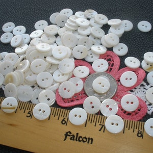 Thick Freshwater Shell MOP Buttons Pearl Milk White 20L 1/2" 13MM 2 ...