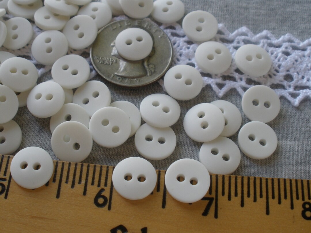 Matte Off-white Tiny 11mm Buttons 48 Plastic 7/16" (11MM 18L) Craft ...
