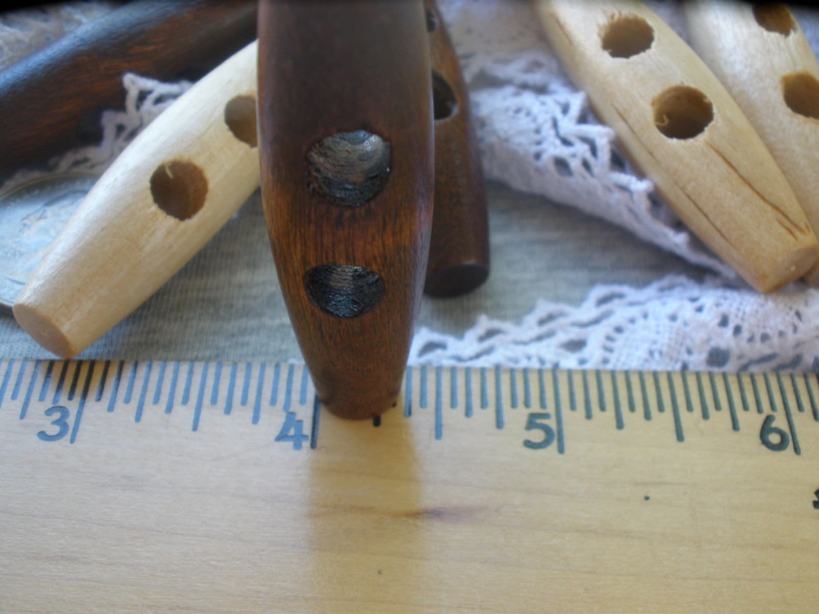 57MM Brown or Blond Wood Toggle Coat Buttons Extra Large Sweater ...